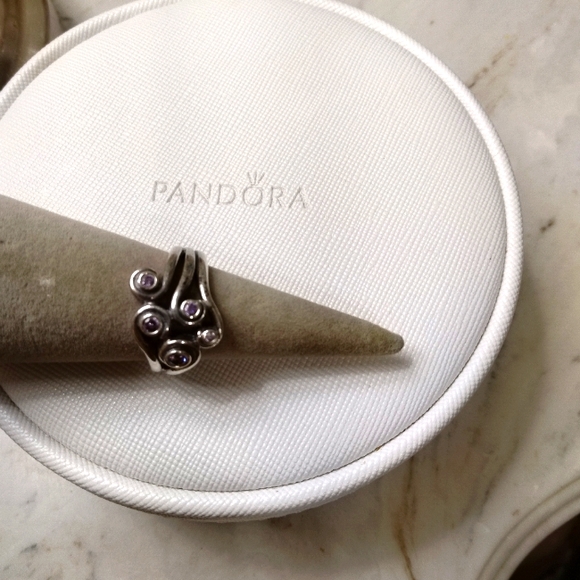 Pandora | Jewelry | Pandora Rare Vintage Stirling Silver Amethyst Cz ...
